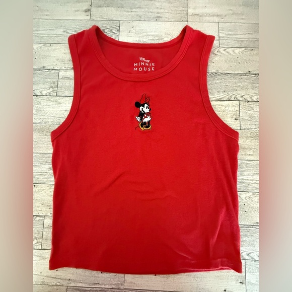 Disney | Tops | Disney Minnie Mouse Red Cropped Tank Top Womens Size ...